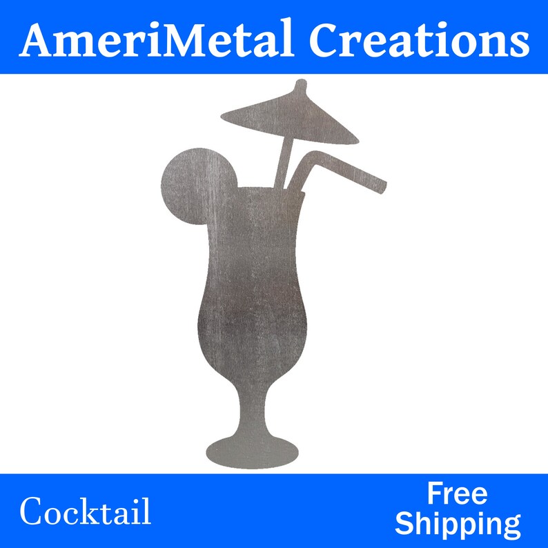 Cocktail Metal Cutout Shape, Wall Art Decoration for Home, Farmhouse ...
