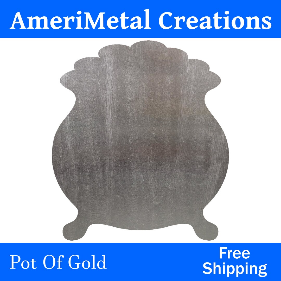 Pot of Gold Metal Cutout Shape, Wall Art Decoration for Home, Farmhouse ...