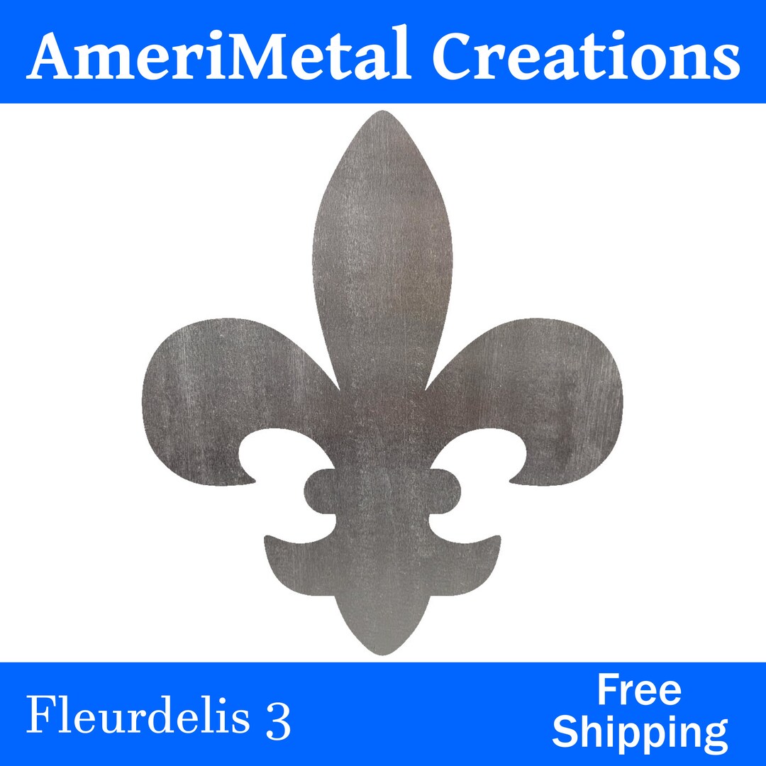Fleurdelis 3 Metal Cutout Shape, Wall Art Decoration for Home ...