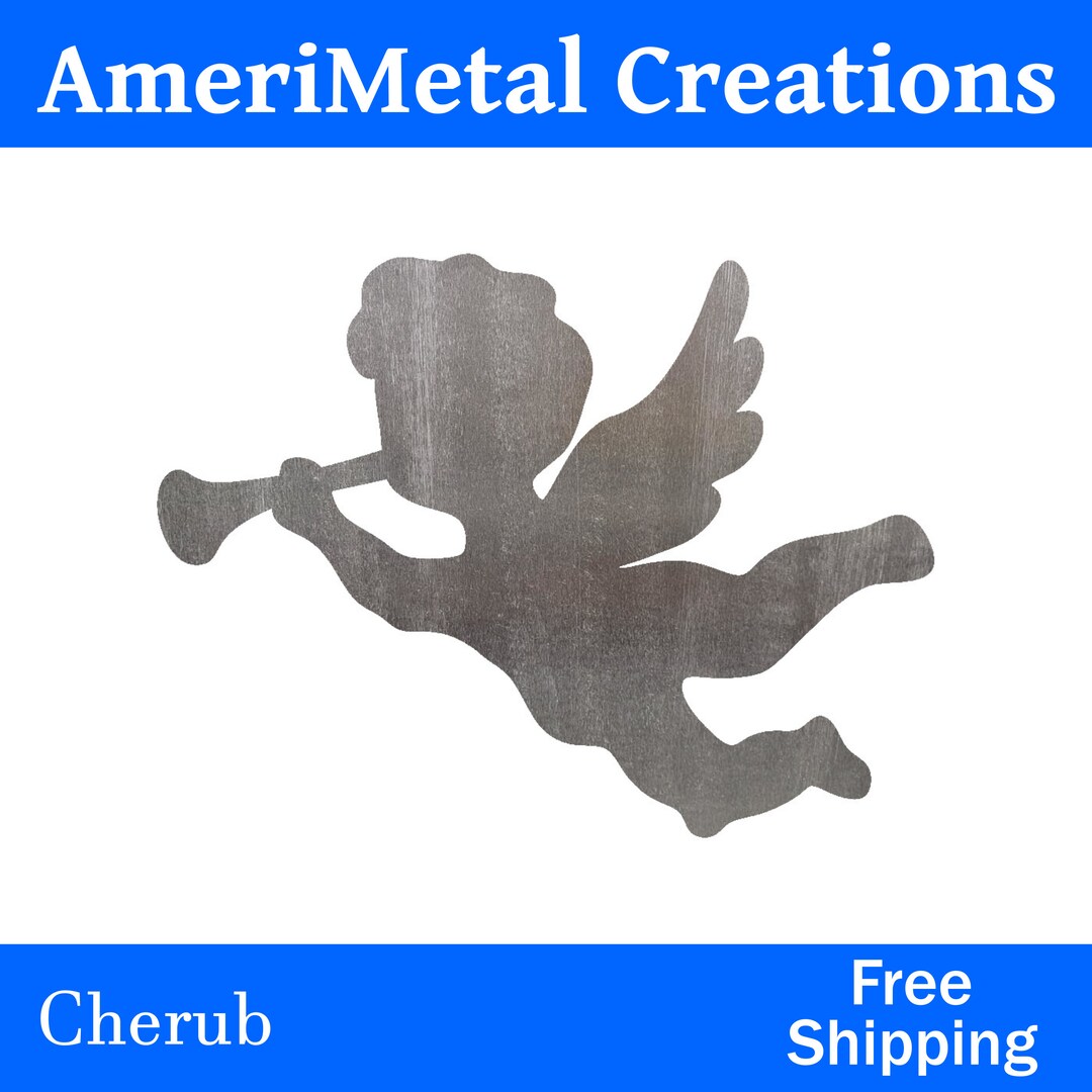 Cherub Metal Cutout Shape, Wall Art Decoration for Home, Farmhouse ...