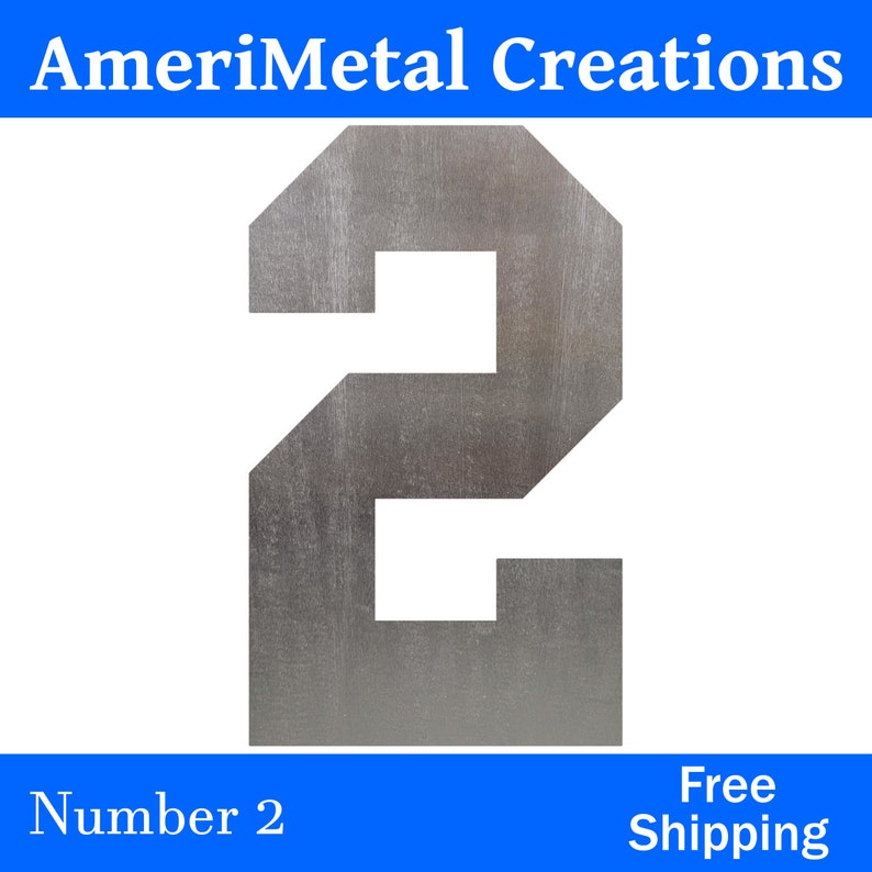 Number 2 Metal Cutout Shape, Wall Art Decoration for Home, Farmhouse ...