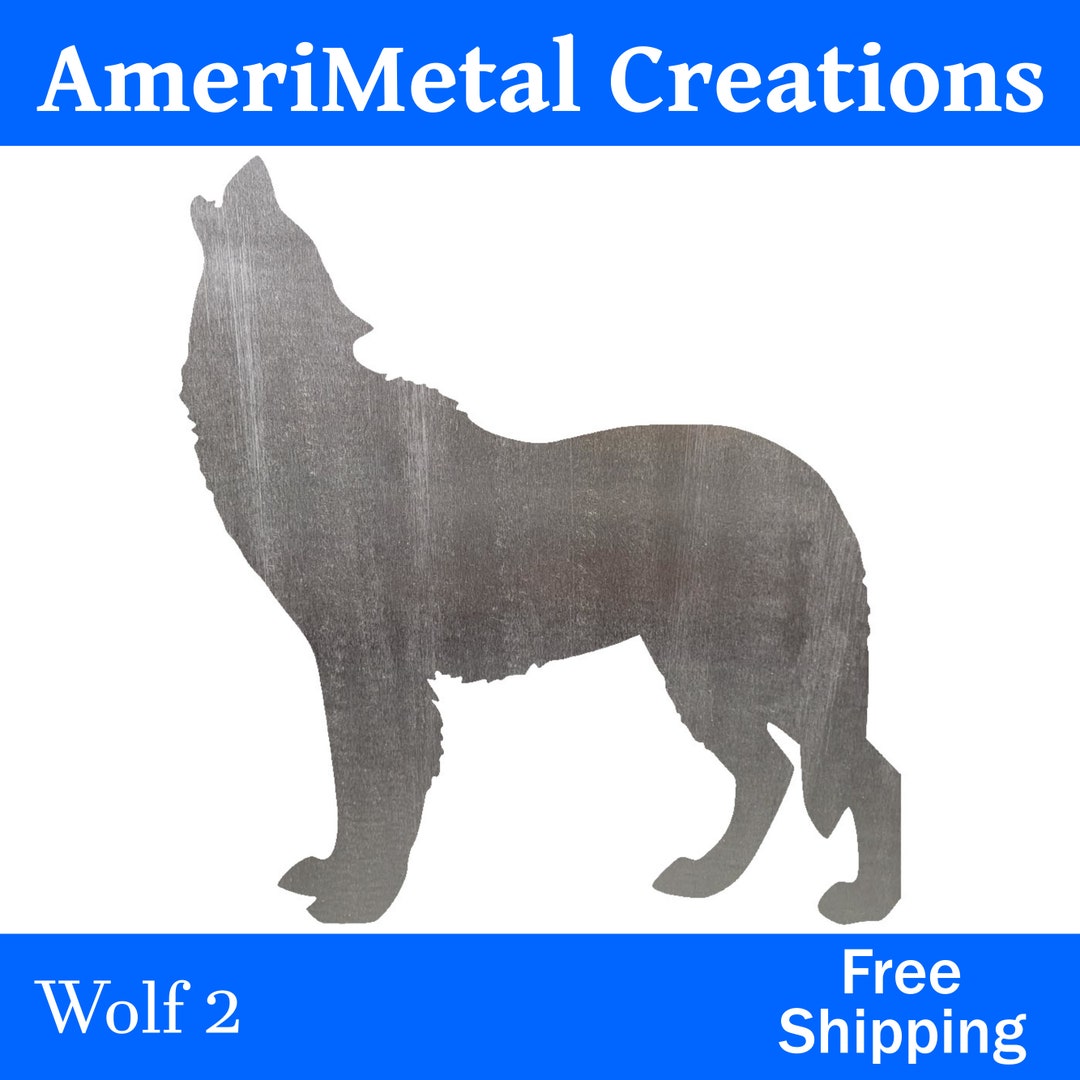 Wolf 2 Metal Cutout Shape, Wall Art Decoration for Home, Farmhouse ...