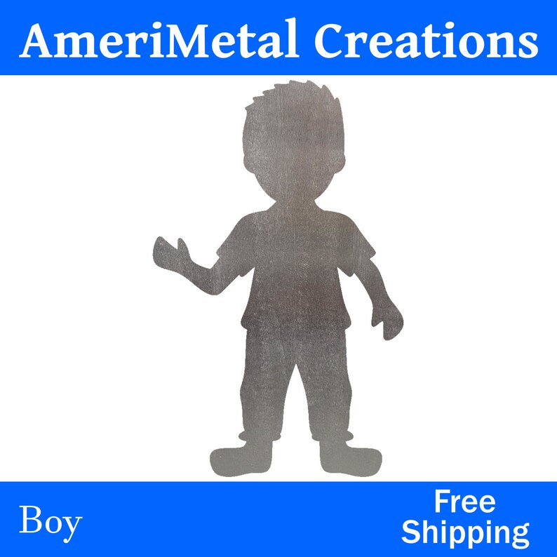 Boy Metal Cutout Shape, Wall Art Decoration for Home, Farmhouse Style ...