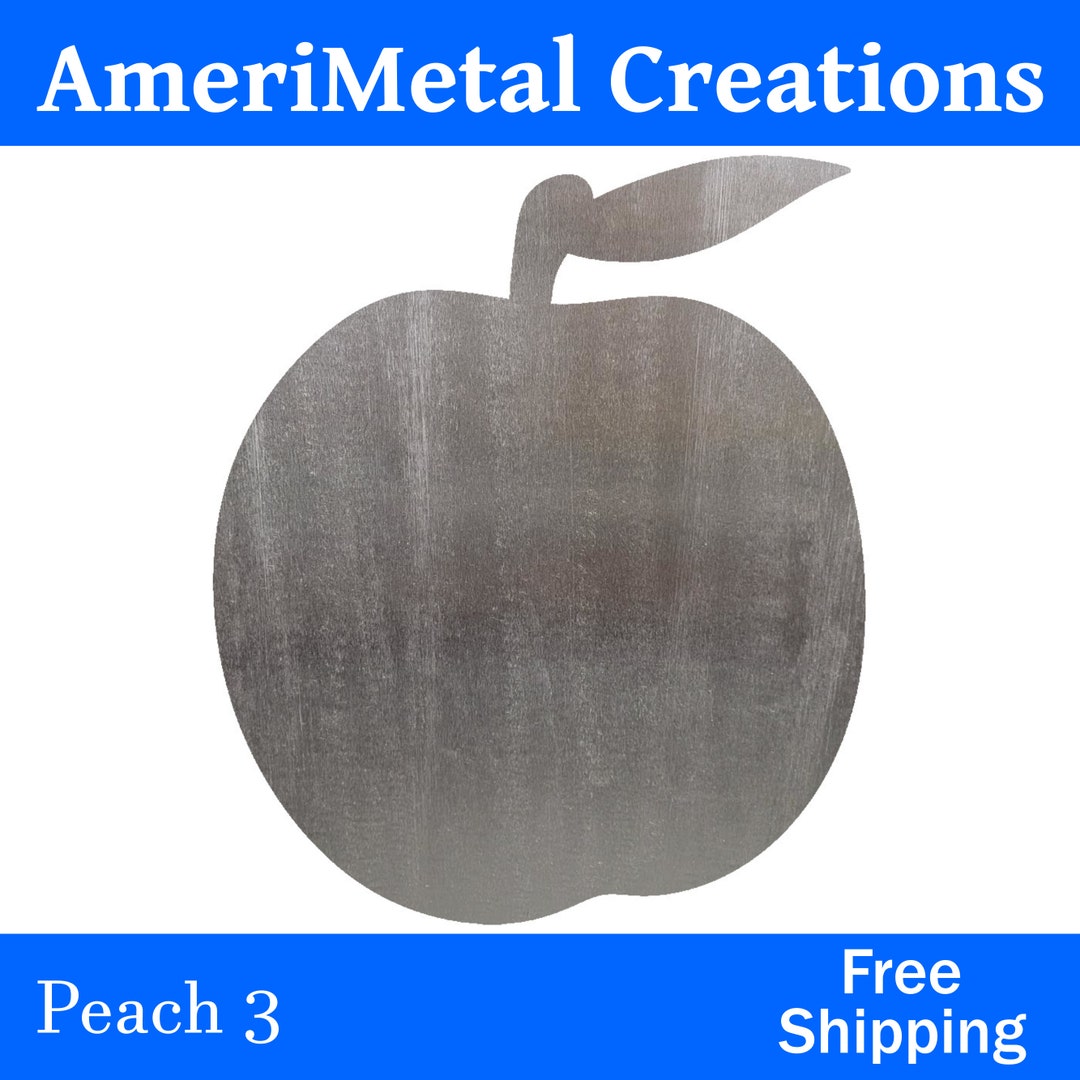 Peach 3 Metal Cutout Shape, Wall Art Decoration for Home, Farmhouse ...