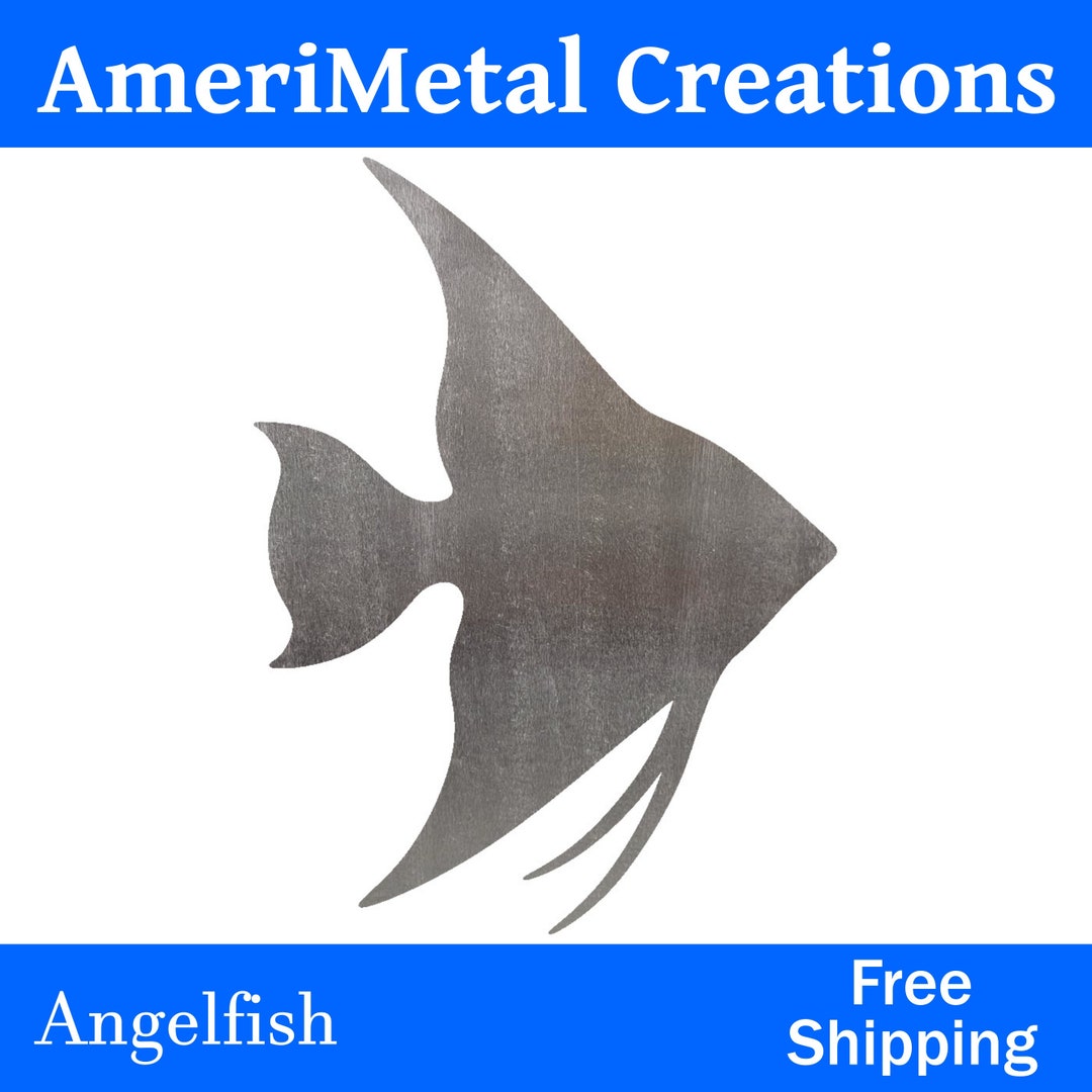 Angelfish Metal Cutout Shape, Wall Art Decoration for Home, Farmhouse ...