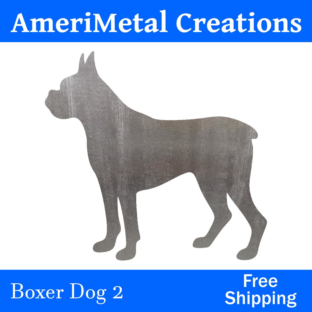 Boxer Dog 2 Metal Cutout Shape, Wall Art Decoration for Home, Farmhouse ...