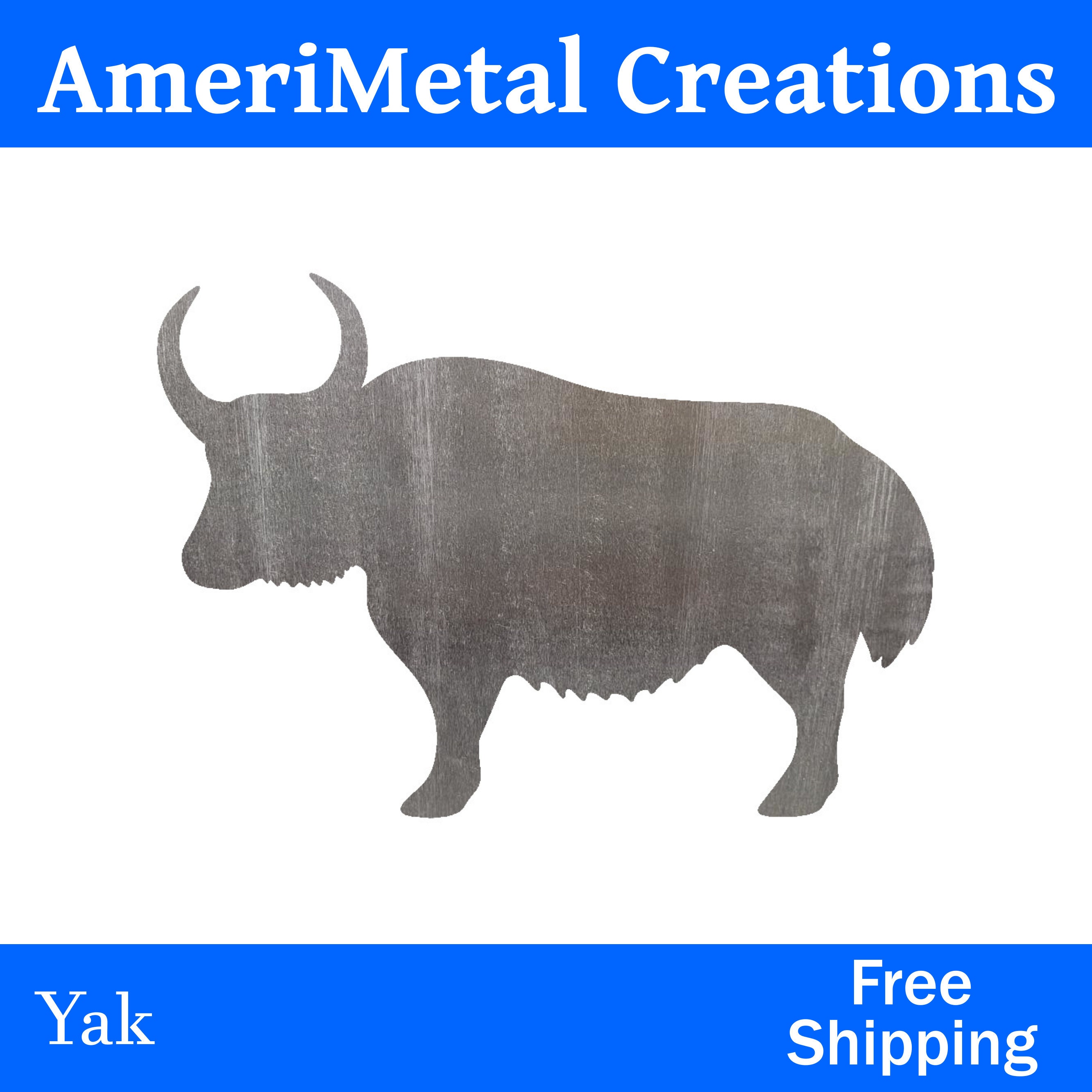 Yak Metal Cutout Shape, Wall Art Decoration for Home, Farmhouse Style ...