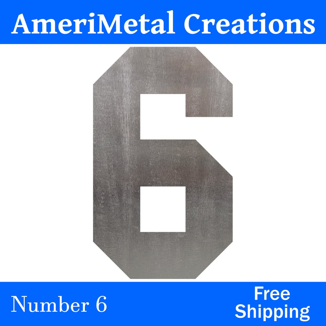 Number 6 Metal Cutout Shape, Wall Art Decoration for Home, Farmhouse ...