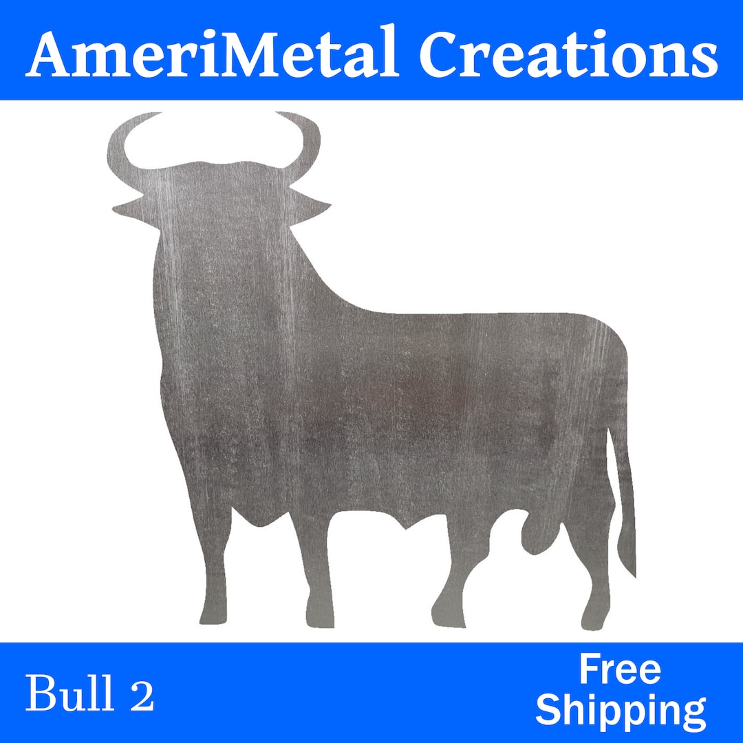 Bull 2 Metal Cutout Shape, Wall Art Decoration for Home, Farmhouse ...
