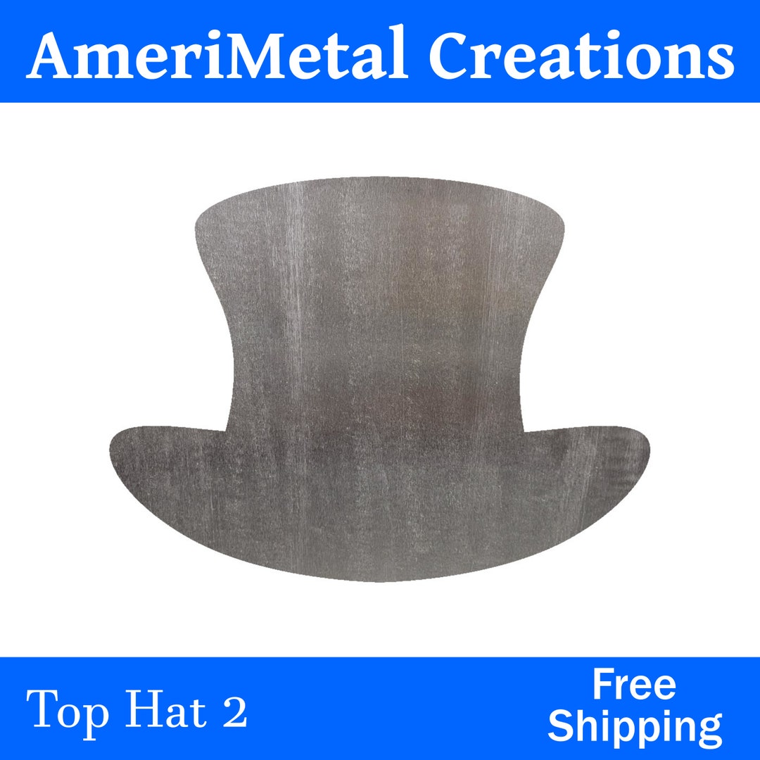 Top Hat 1 Metal Cutout Shape, Wall Art Decoration for Home, Farmhouse ...