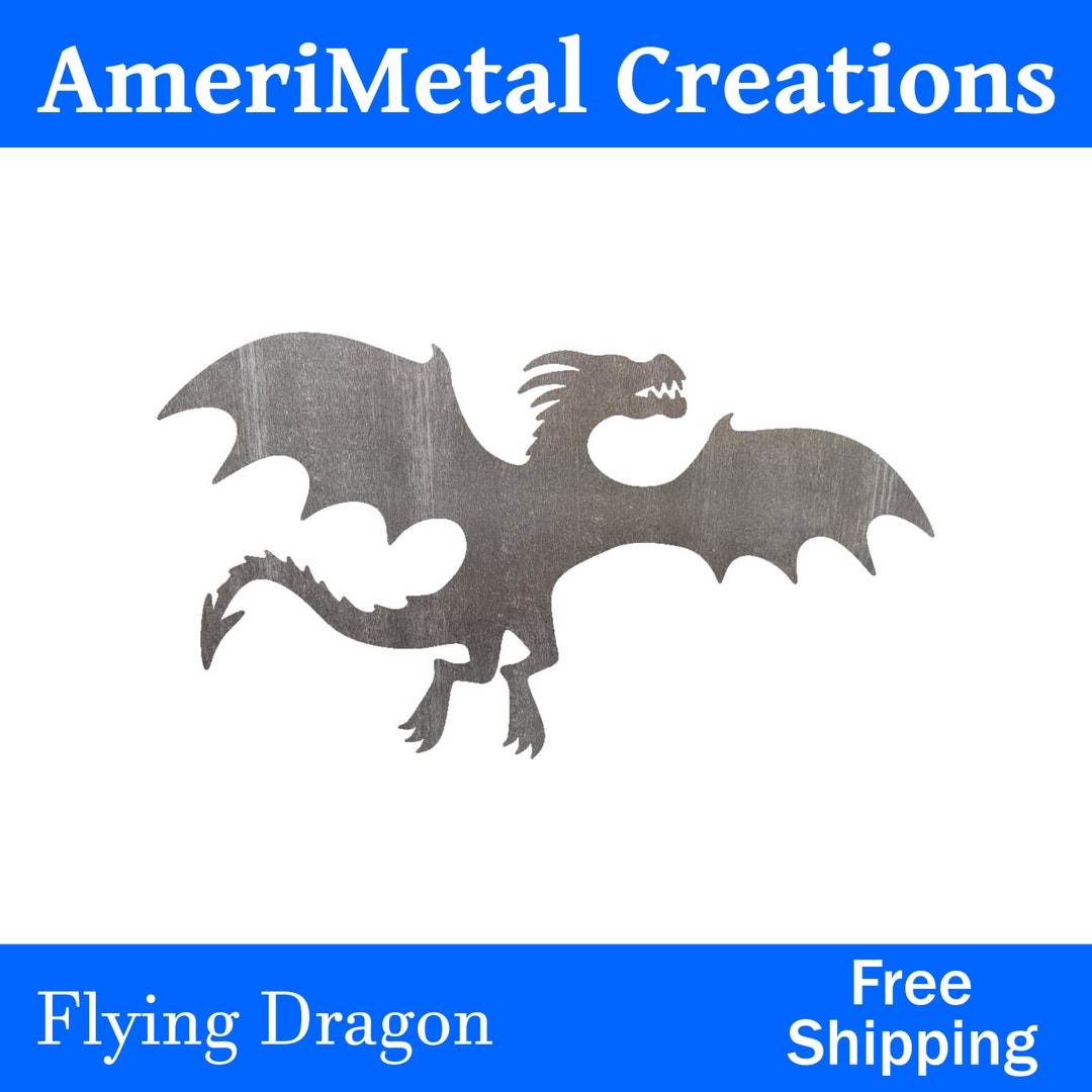 Flying Dragon Metal Cutout Shape, Wall Art Decoration for Home ...