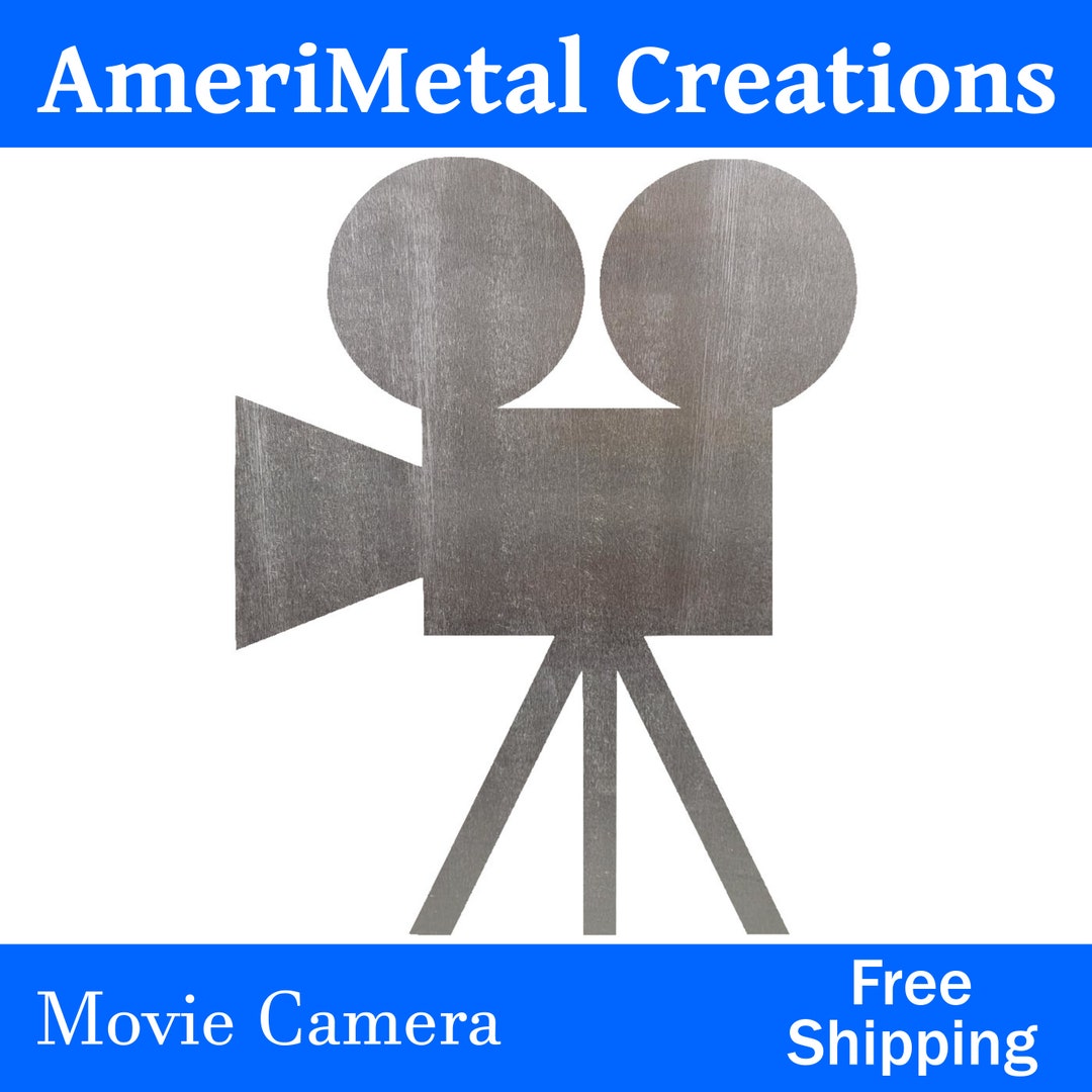 Movie Camera Metal Cutout Shape, Wall Art Decoration for Home ...
