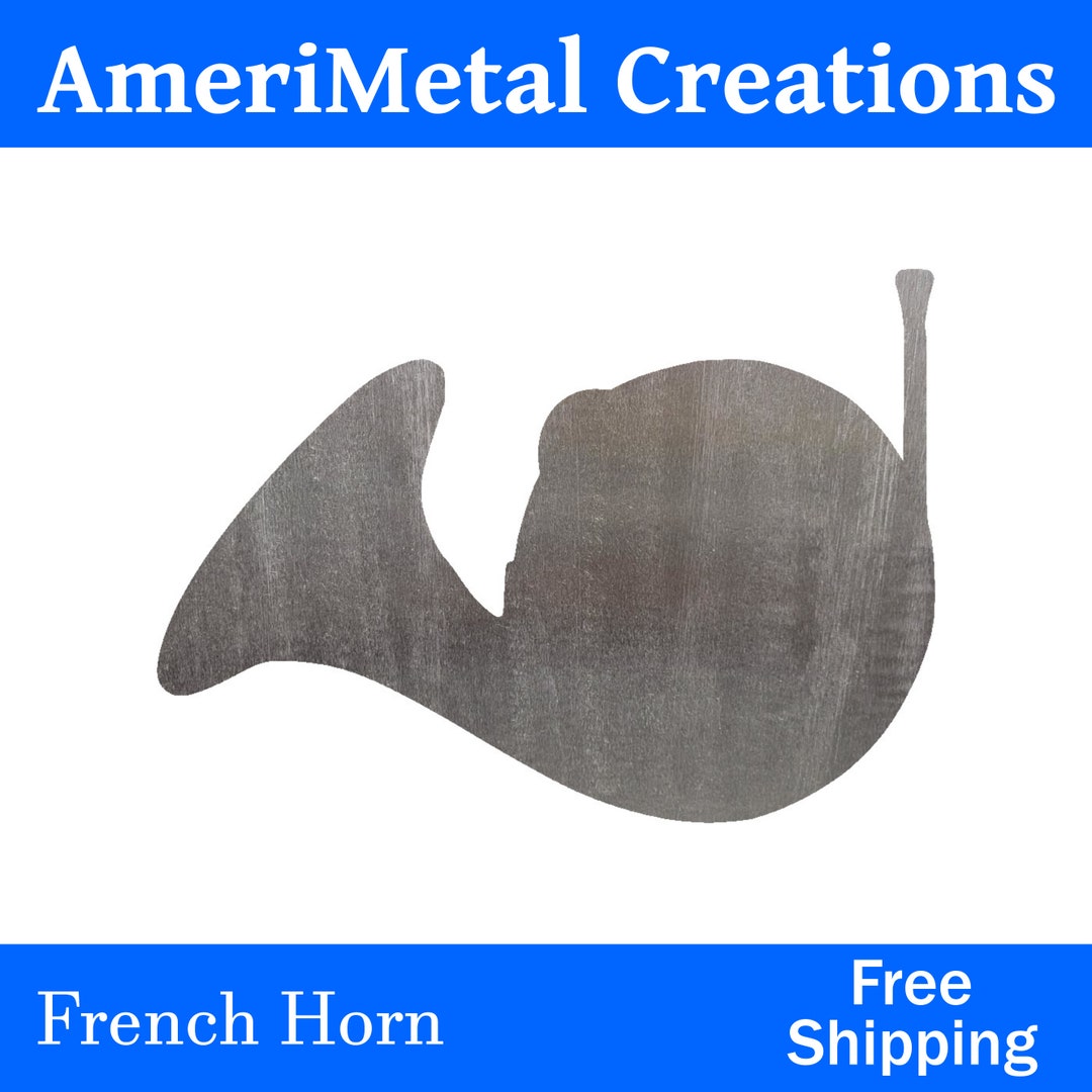 French Horn Metal Cutout Shape, Wall Art Decoration for Home, Farmhouse ...