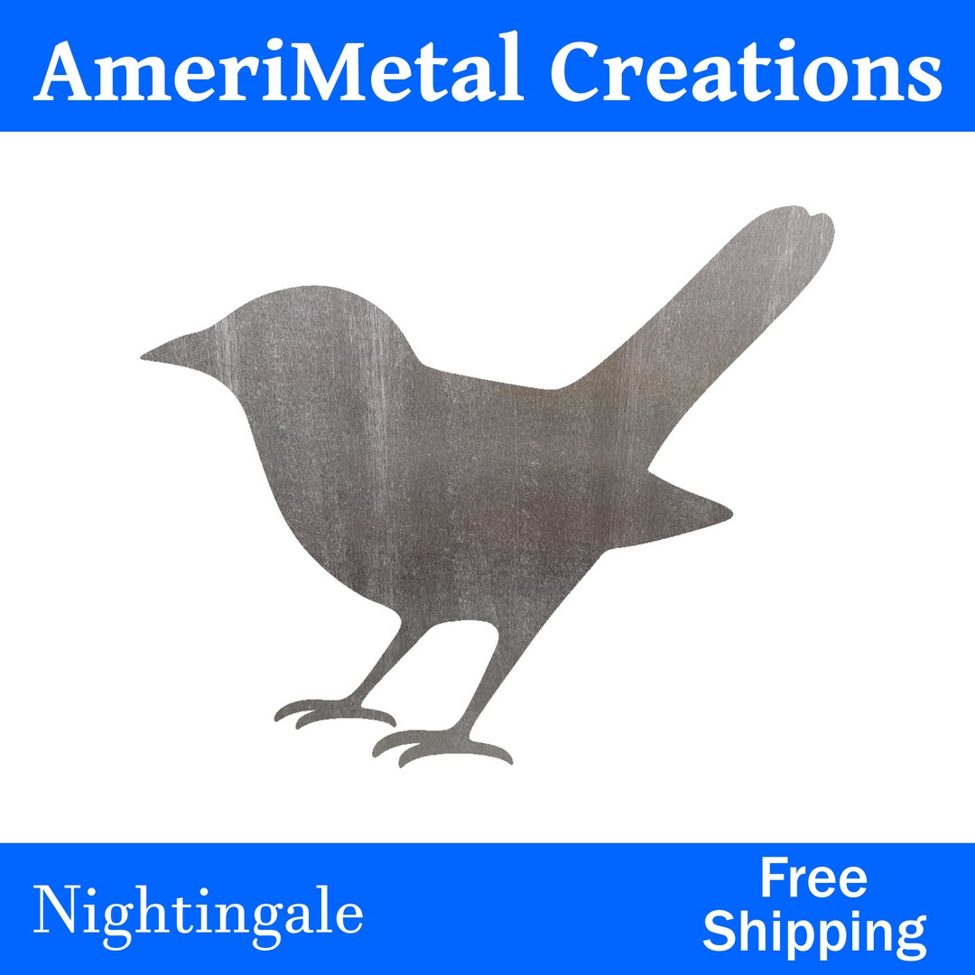 Nightingale Metal Cutout Shape, Wall Art Decoration for Home, Farmhouse ...