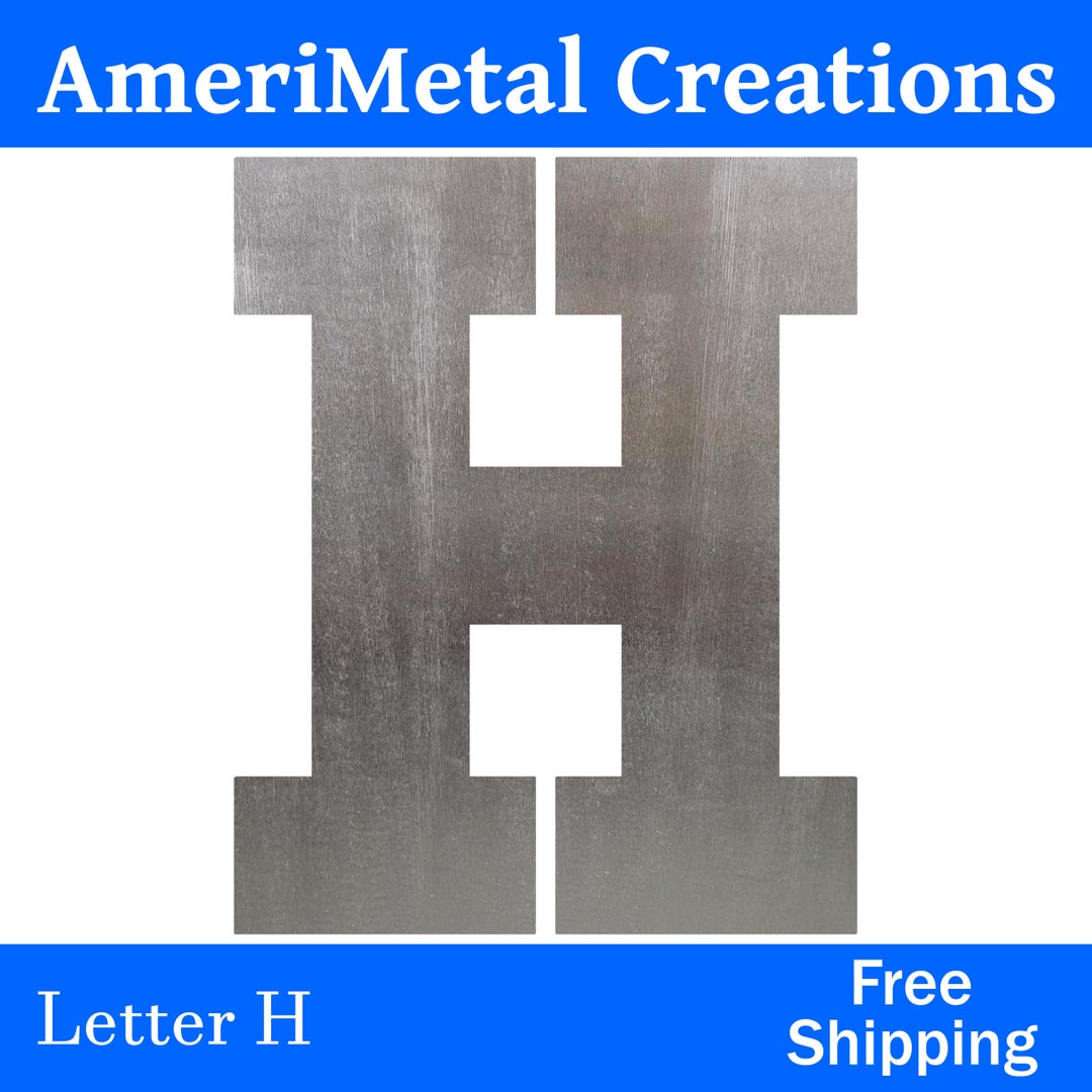 Letter H Metal Cutout Shape, Wall Art Decoration for Home, Farmhouse ...