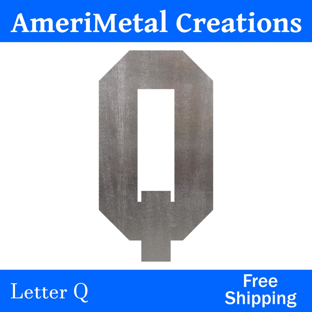 Letter Q Metal Cutout Shape, Wall Art Decoration for Home, Farmhouse ...
