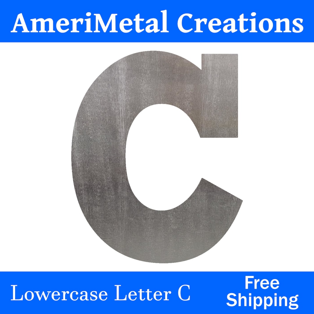 Lowercase Letter C Metal Cutout Shape, Wall Art Decoration for Home ...