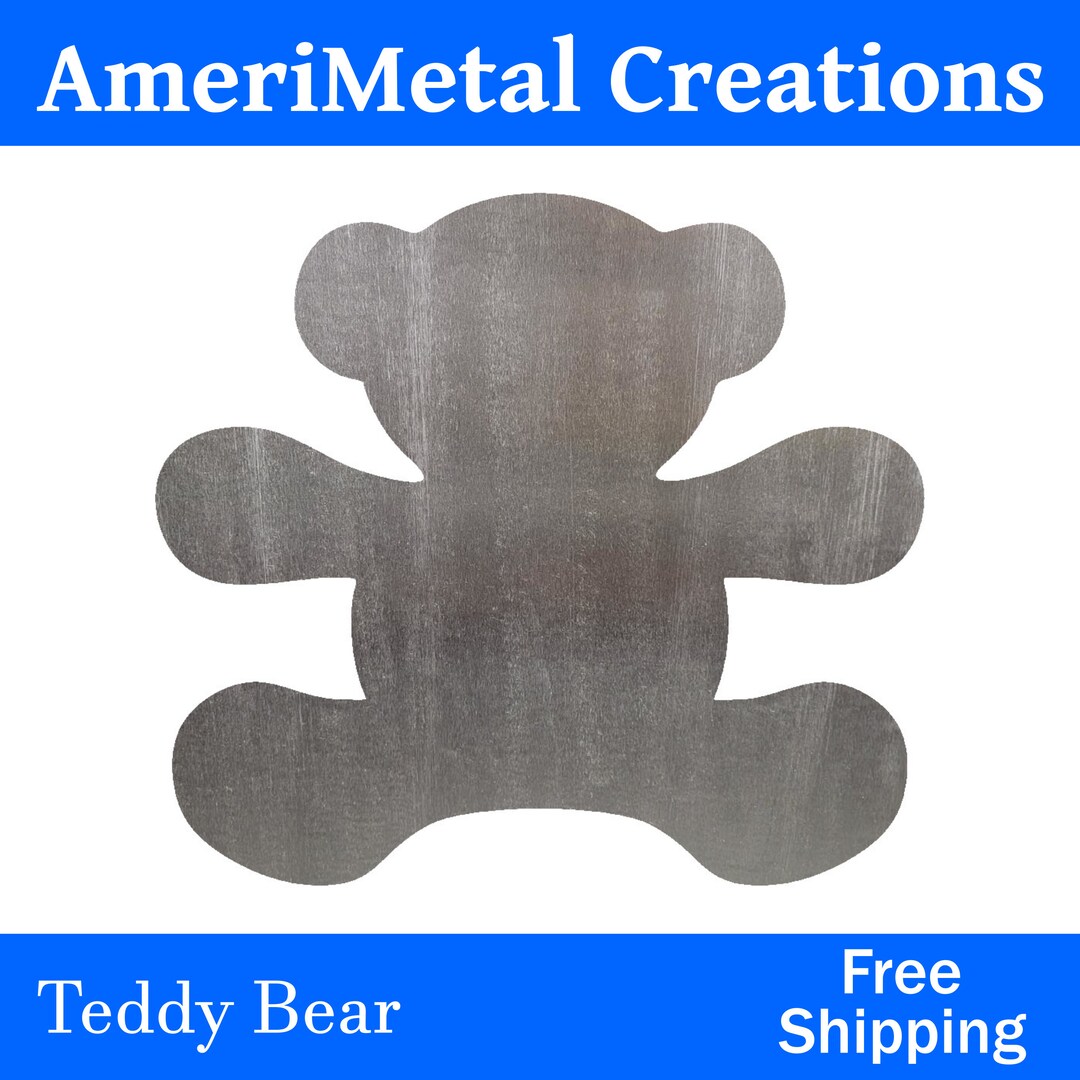 Teddy Bear Head Metal Cutout Shape, Wall Art Decoration for Home ...