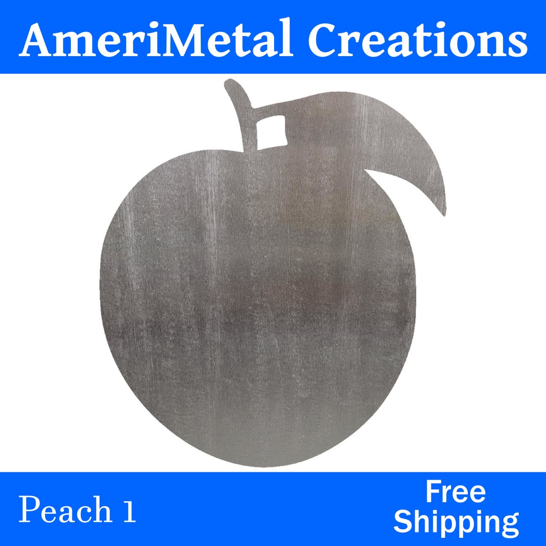 Peach 1 Metal Cutout Shape, Wall Art Decoration for Home, Farmhouse ...