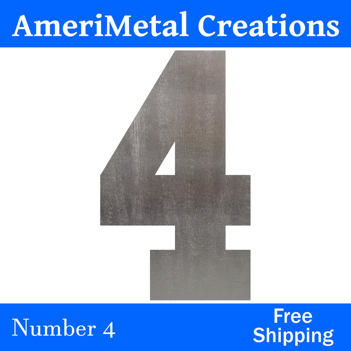 Number 4 Metal Cutout Shape, Wall Art Decoration for Home, Farmhouse ...