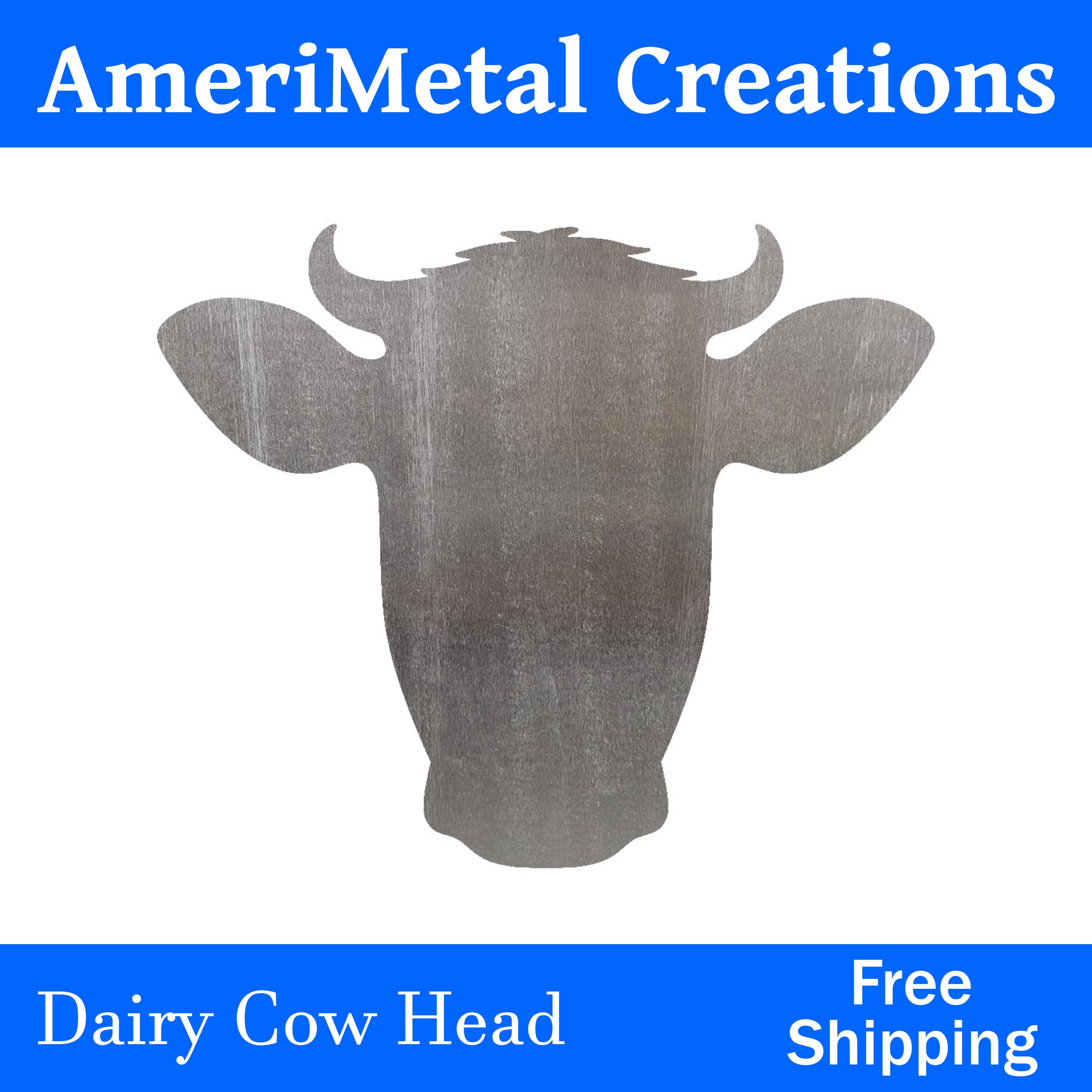 Dairy Cow Head Metal Cutout Shape, Wall Art Decoration for Home ...