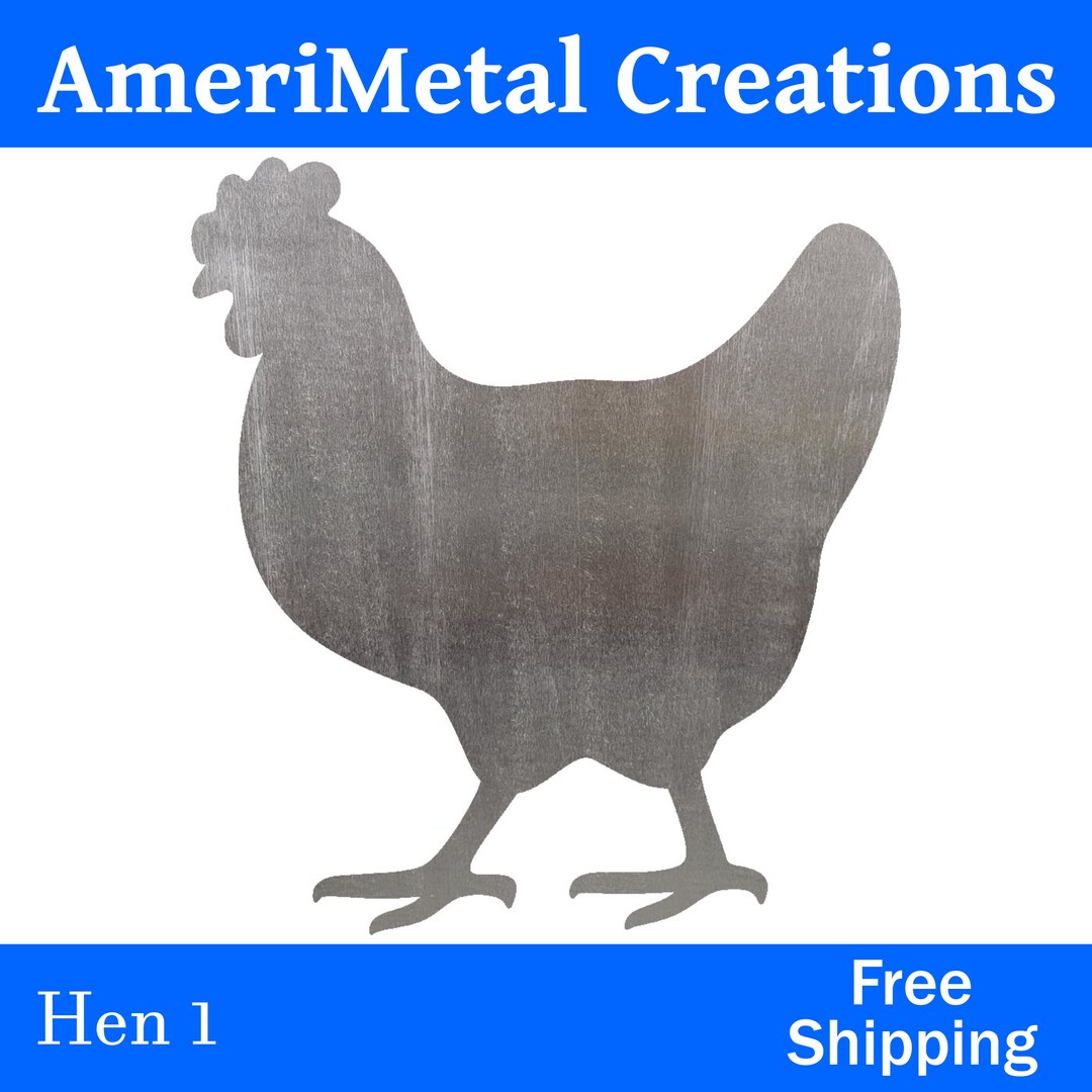 Hen 1 Metal Cutout Shape, Wall Art Decoration for Home, Farmhouse Style ...