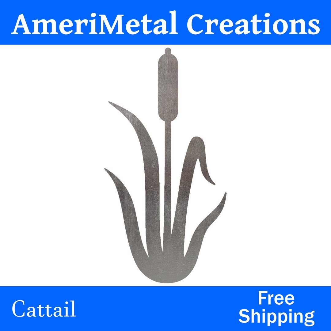 Cattail Metal Cutout Shape, Wall Art Decoration for Home, Farmhouse ...