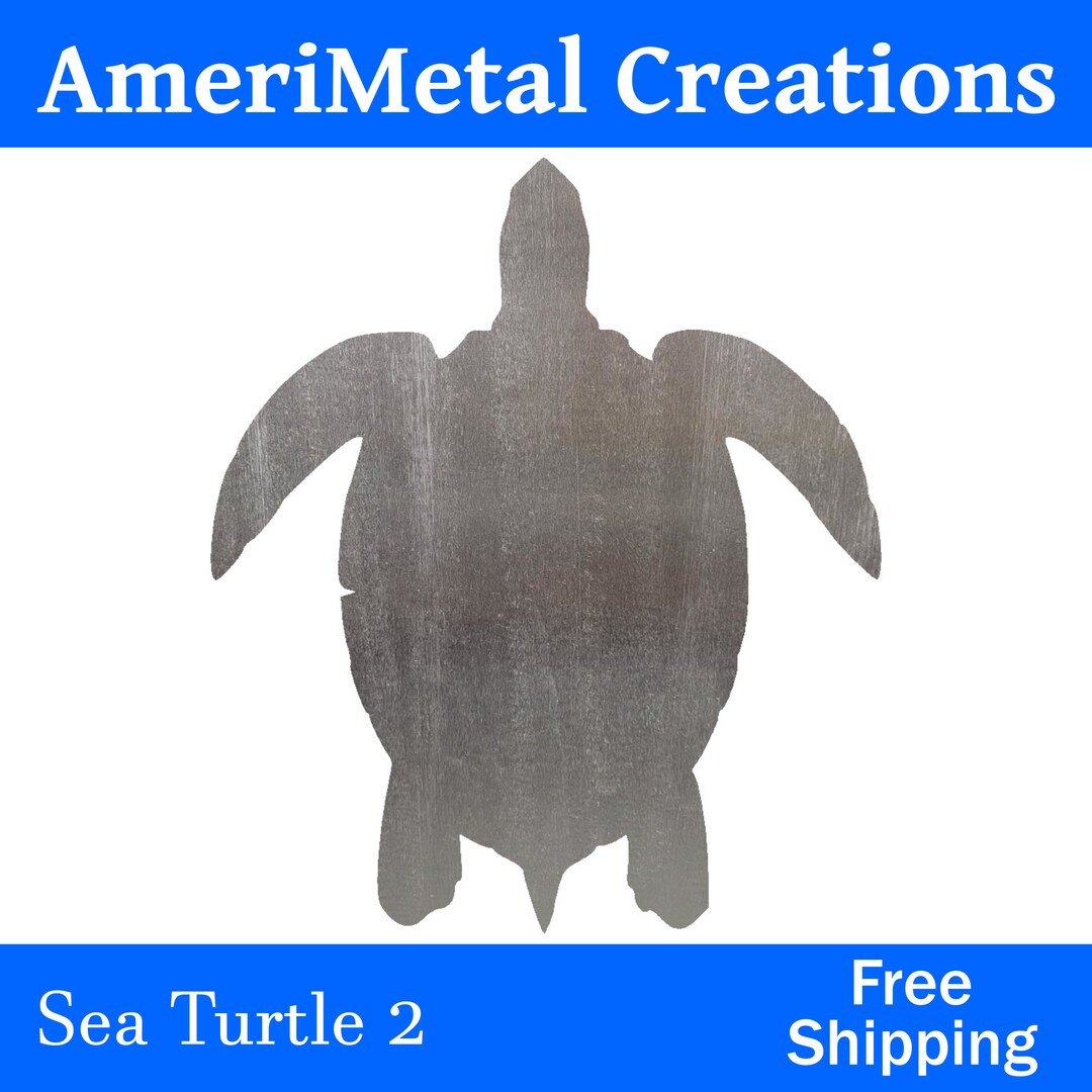 Sea Turtle 2 Metal Cutout Shape, Wall Art Decoration for Home ...