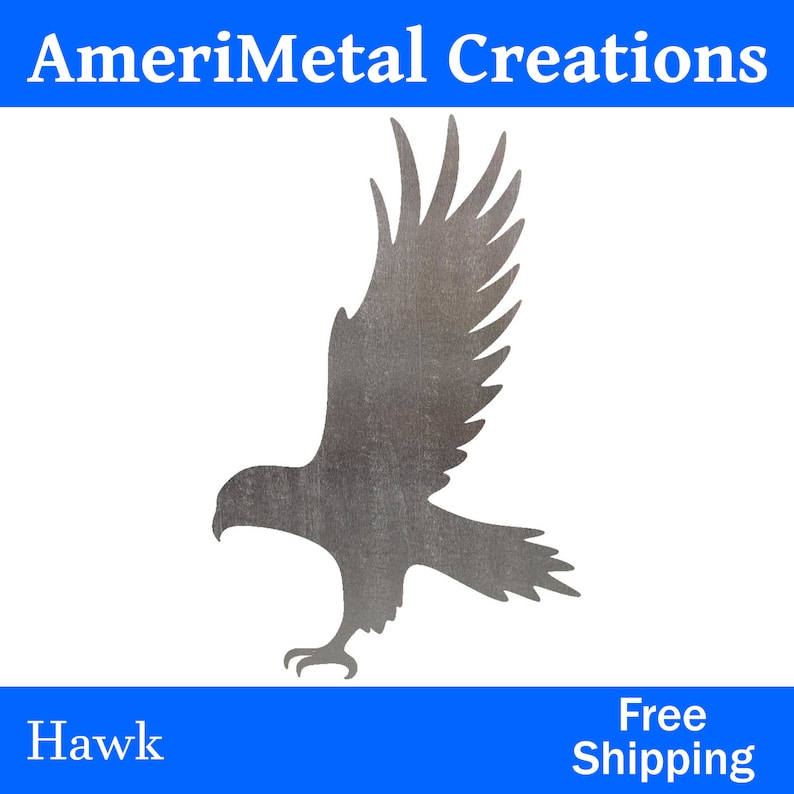 Hawk Metal Cutout Shape, Wall Art Decoration for Home, Farmhouse Style ...