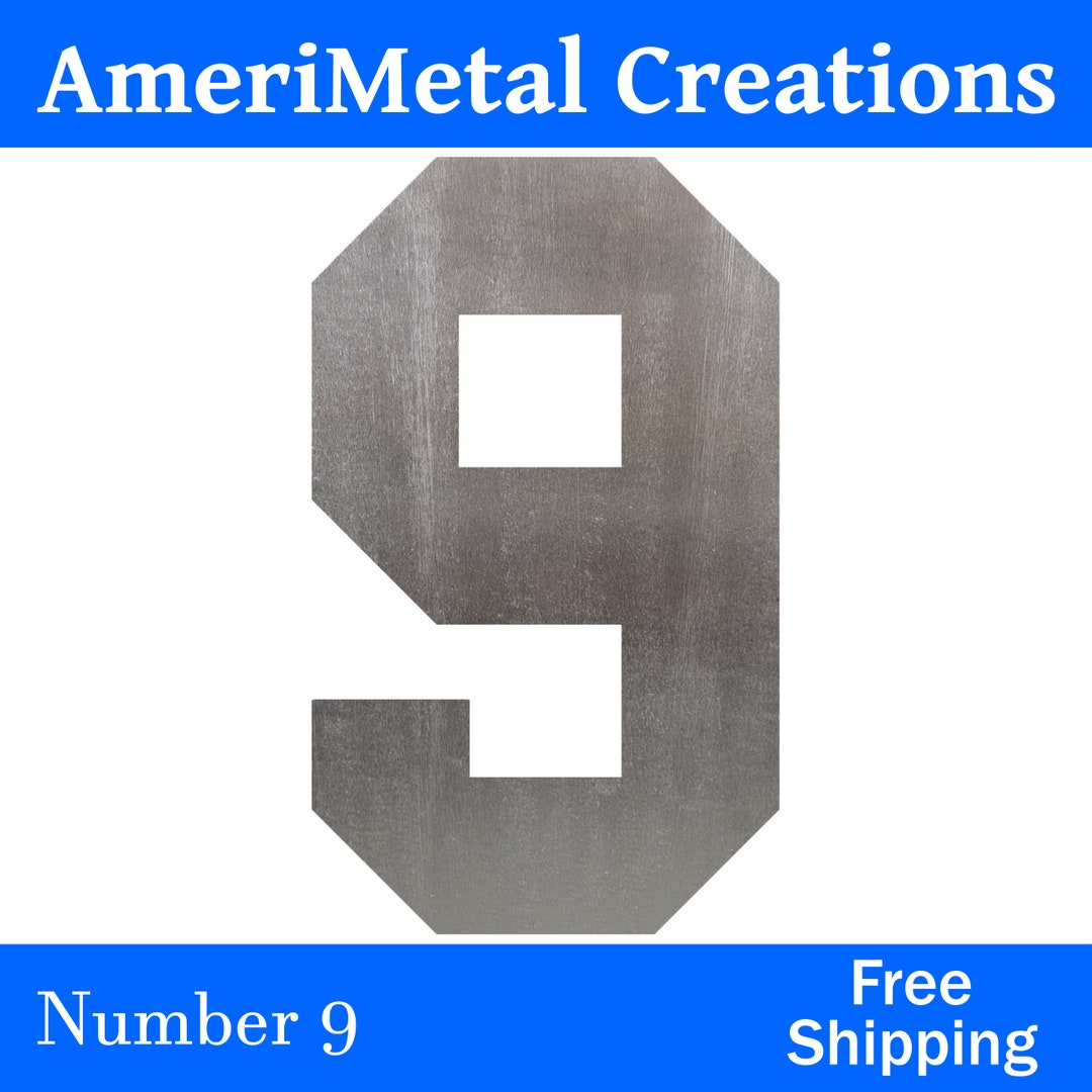 Number 9 Metal Cutout Shape, Wall Art Decoration for Home, Farmhouse ...