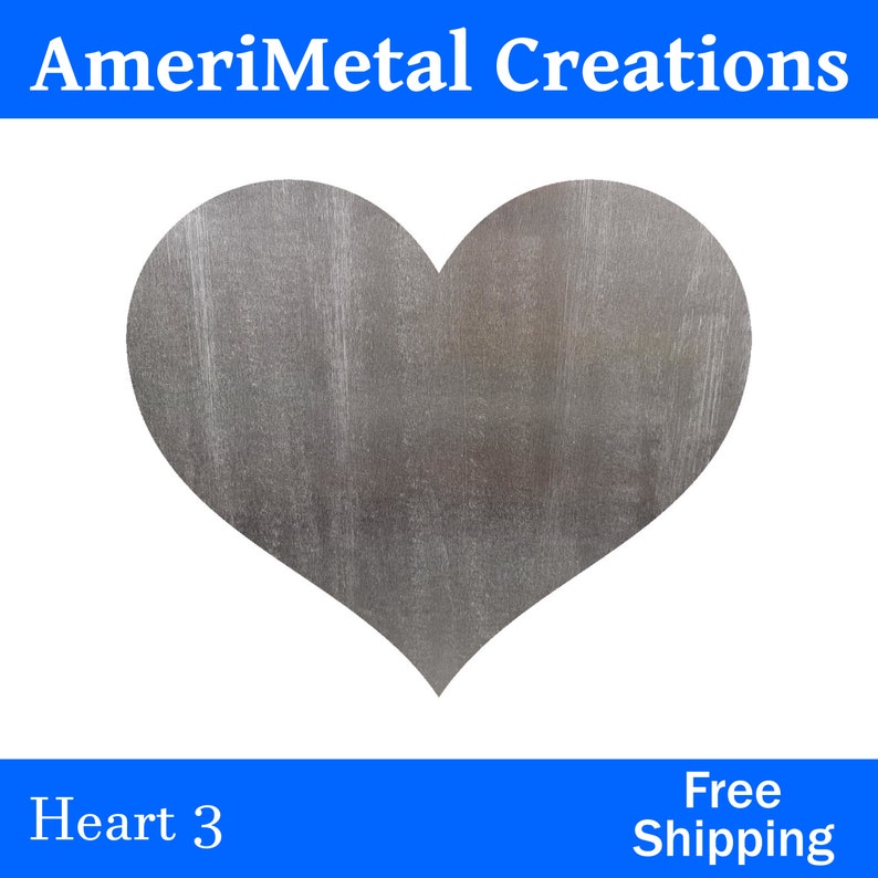 Heart 3 Metal Cutout Shape, Wall Art Decoration for Home, Farmhouse ...