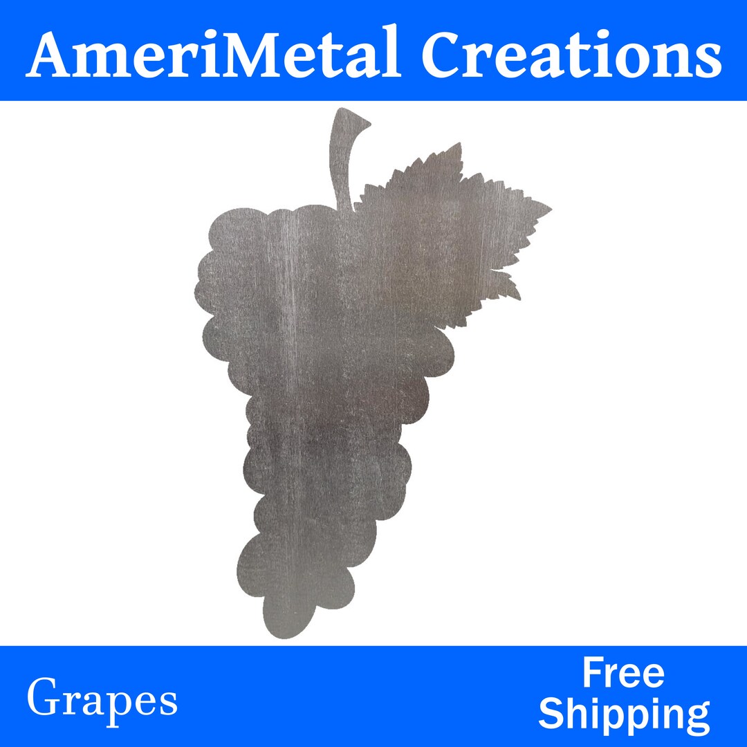 Grapes Metal Cutout Shape, Wall Art Decoration for Home, Farmhouse ...