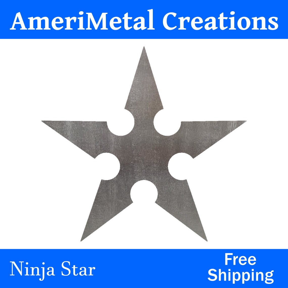 Ninja Star Metal Cutout Shape, Wall Art Decoration for Home, Farmhouse ...