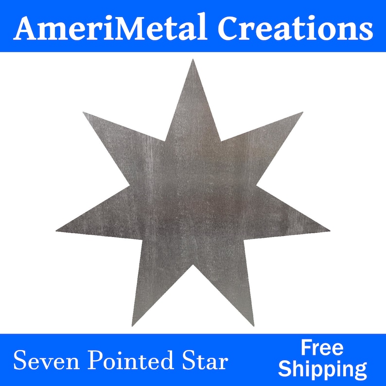 Seven Pointed Star Metal Cutout Shape, Wall Art Decoration for Home ...