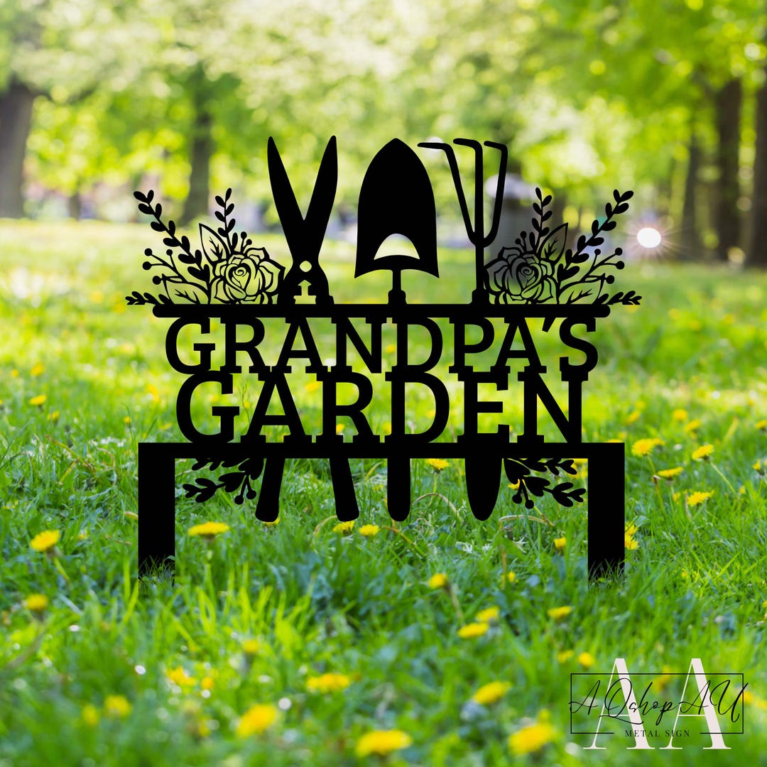 Custom Garden Sign Metal Garden Tools Sign With Stakes, Personalized ...