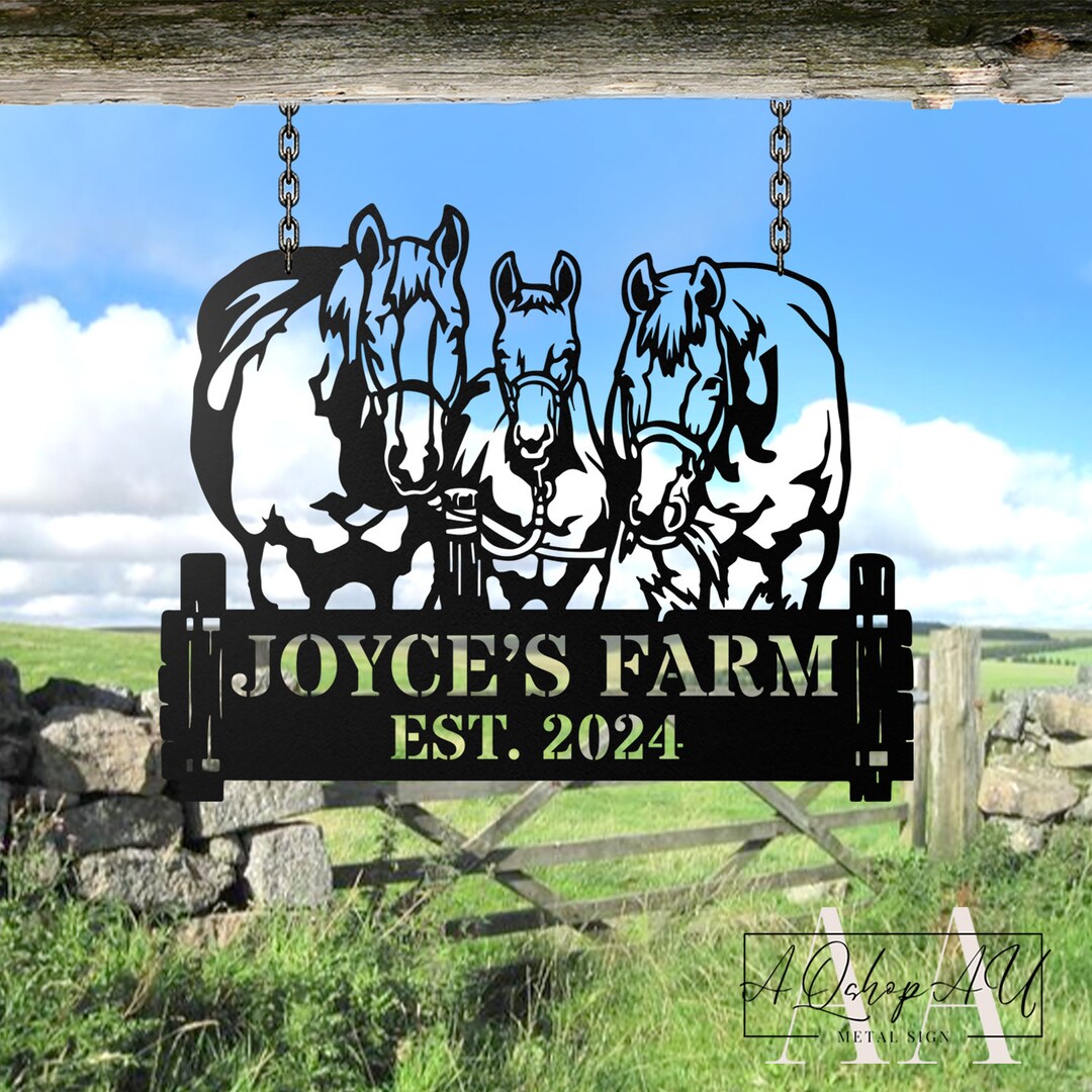 Custom Metal Horse Farm Sign, Horse Ranch Sign, Farm Sign, Personalized ...