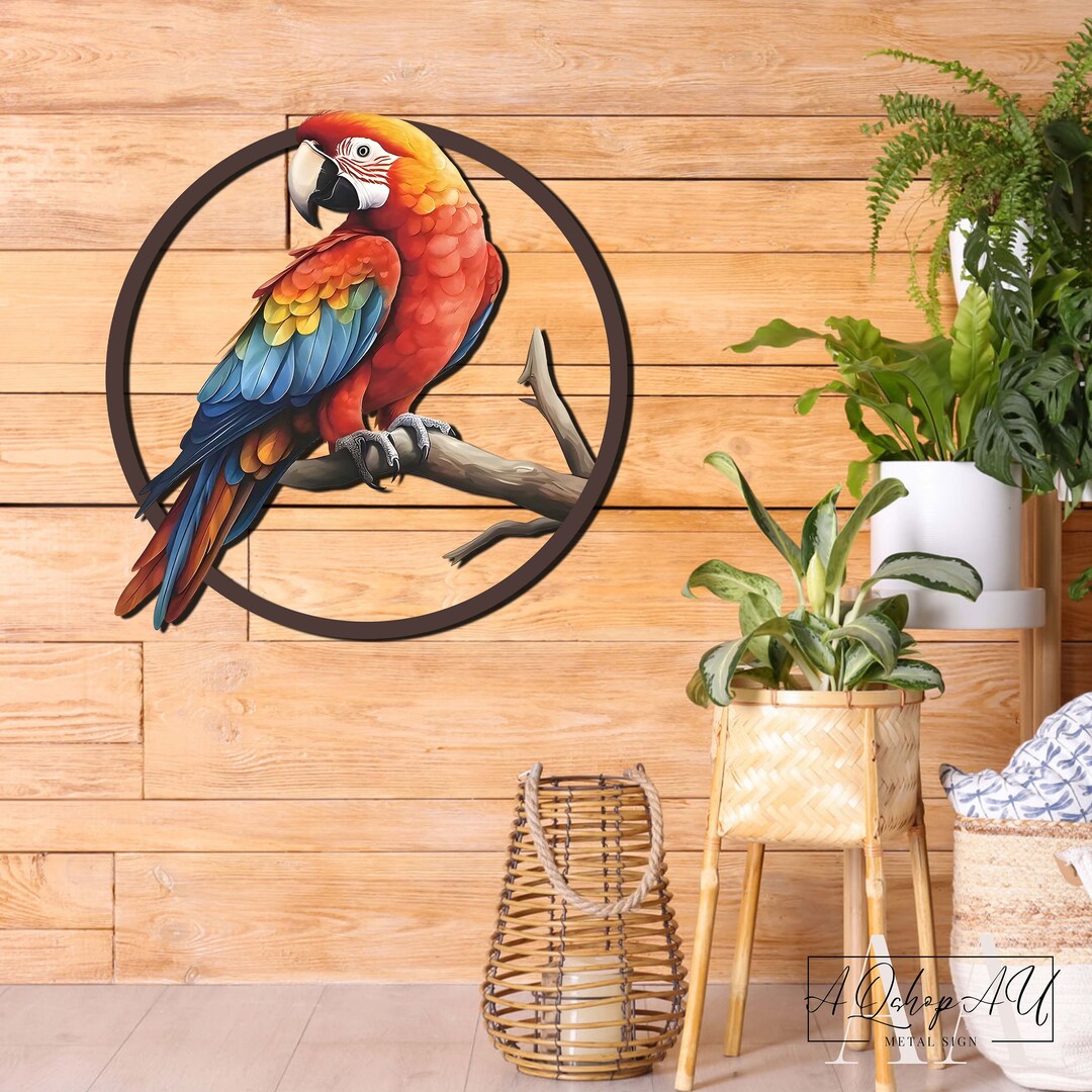 Parrot Decor Parrot Metal Wall Art Parrot Metal Sign Parrot Sign Beach ...
