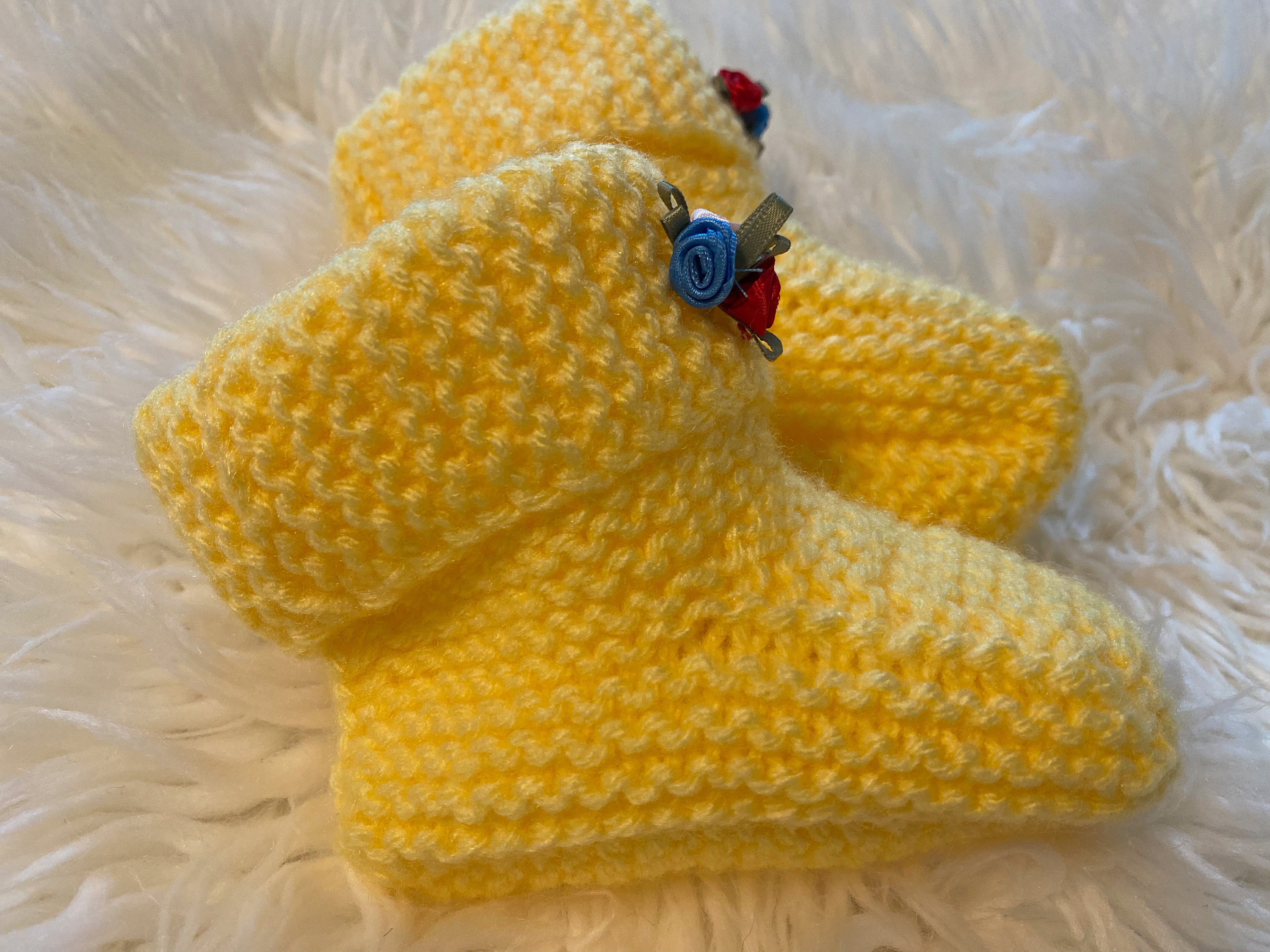 Handmade Knitted Lemon Color (yellow) Baby Booties. Custom Orders Are ...