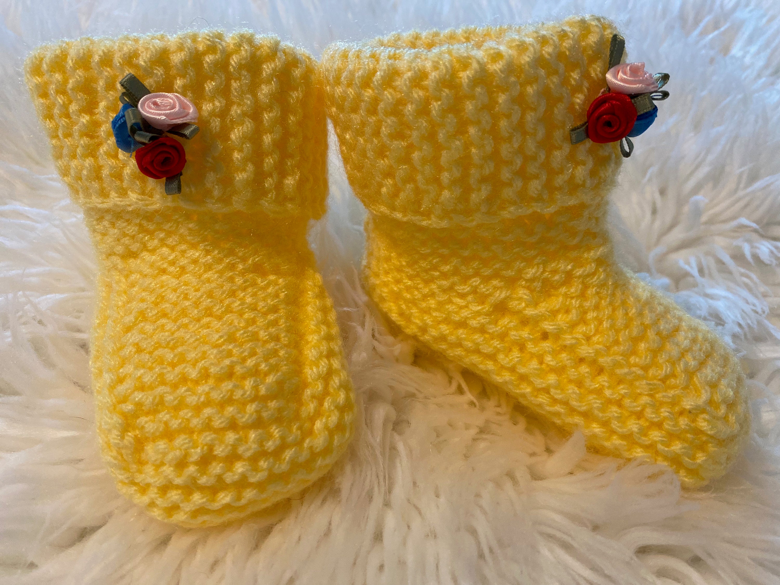 Handmade Knitted Lemon Color (yellow) Baby Booties. Custom Orders Are ...
