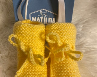 Handmade Knitted Lemon Color (yellow) Baby Booties. Custom Orders Are ...