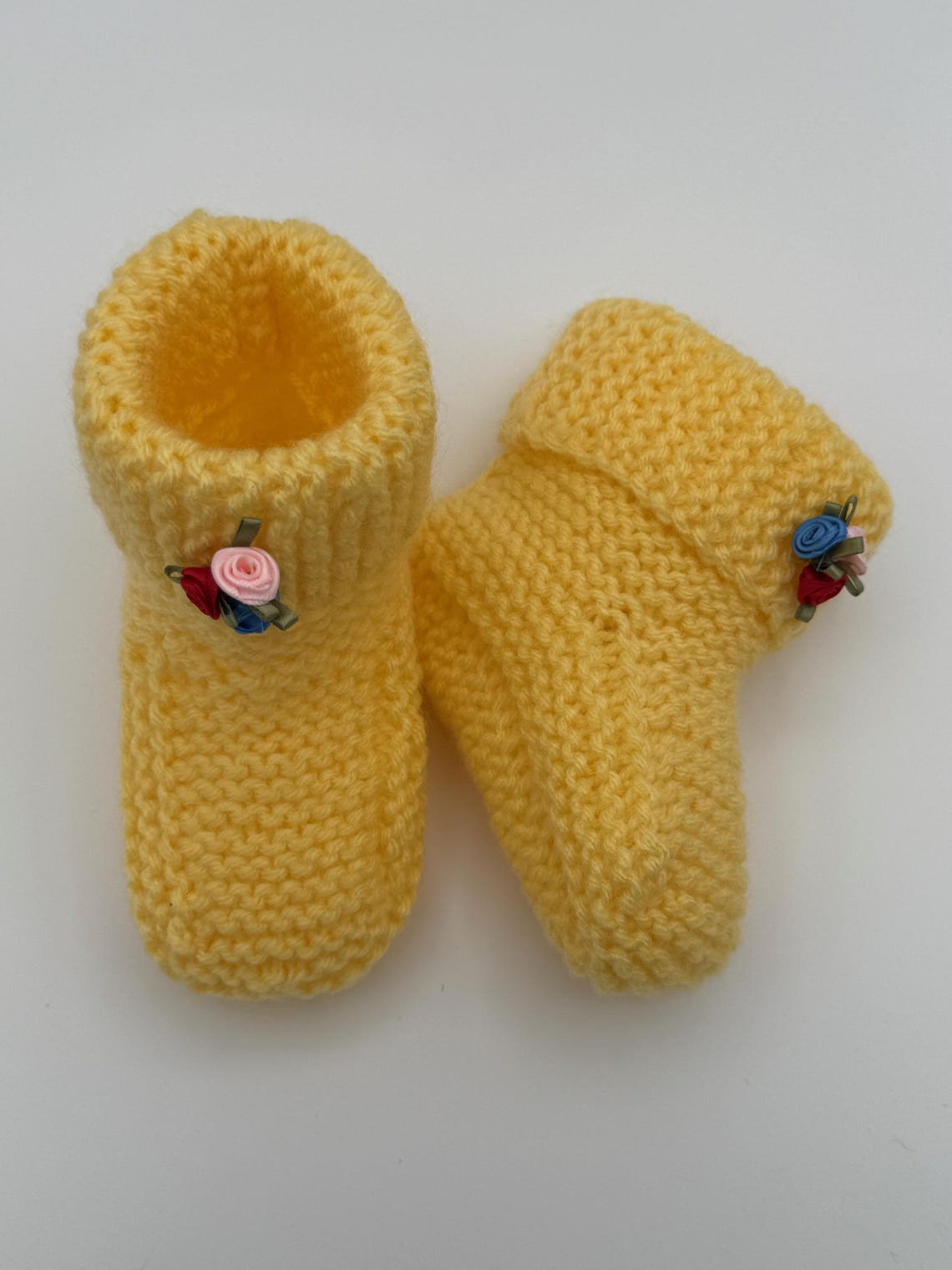 Handmade Knitted Lemon Color (yellow) Baby Booties. Custom Orders Are ...