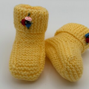 Handmade Knitted Lemon Color (yellow) Baby Booties. Custom Orders Are ...