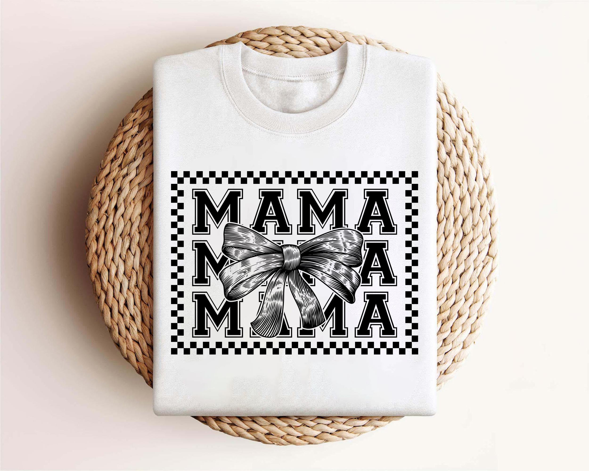 Retro Mama Checkered Bow Svg Png, Checkered Coquette Bow Svg Png, Retro ...
