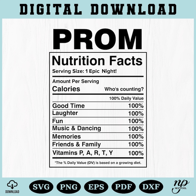 Prom Nutritional Facts - Etsy