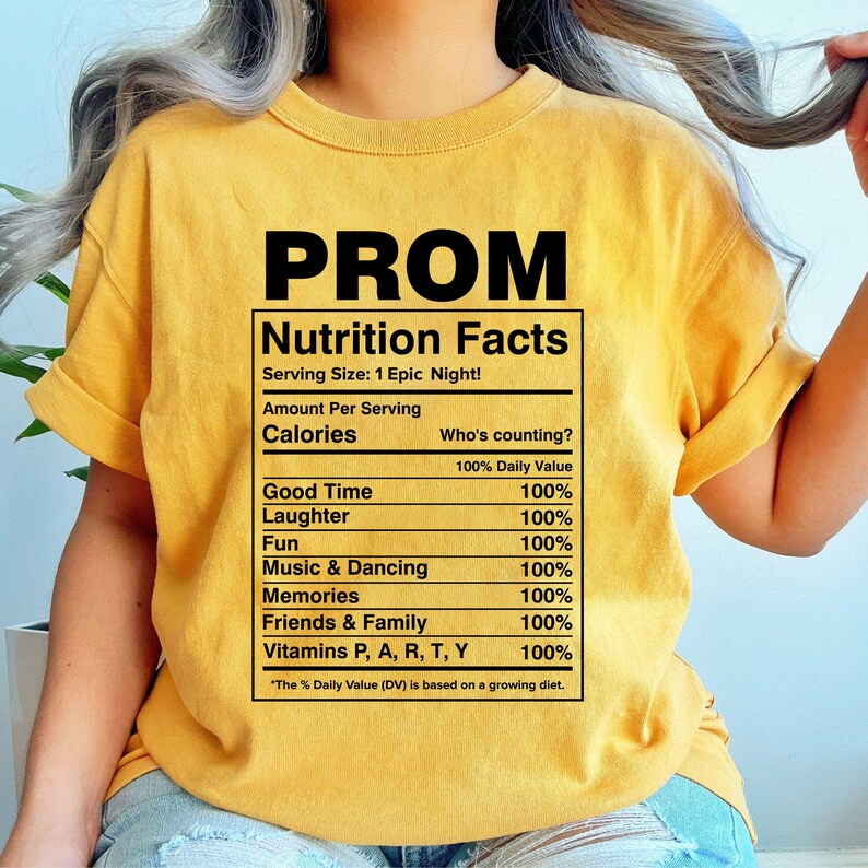 Prom Nutrition Facts SVG, Class of 2026 Prom Shirt SVG, Funny Prom ...