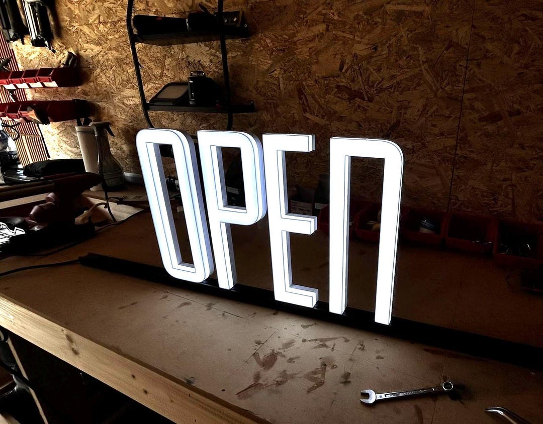 Track Letters 3D, Sign Rail, Rails, Window Sign, LED Logo, Custom Sign ...