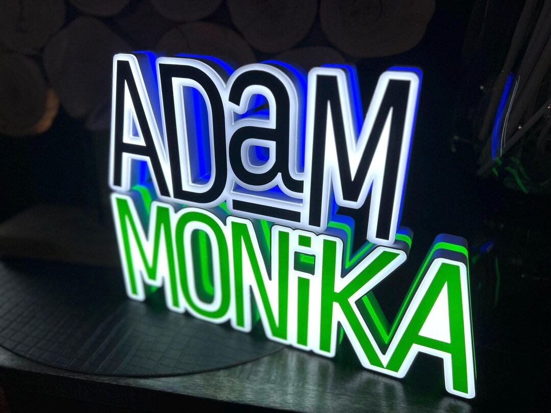 Personalized 3D LED Name Light Custom Glow Box Night Lamp for Desk ...