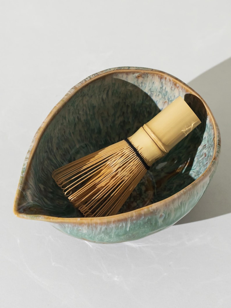 Handcrafted Natural Green Matcha Set With Chasen Holder Japanese Tea ...