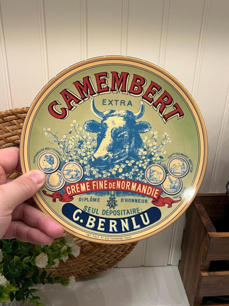 4 Vintage 8" Camembert Cheese Plates With Box – BIA 2003, 4 Different ...