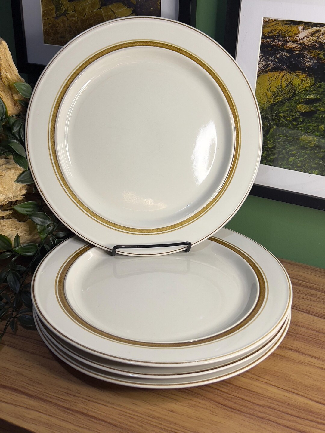 Rare Set of Vintage Momoyama Stoneware Plates • for 4 People • Vintage ...